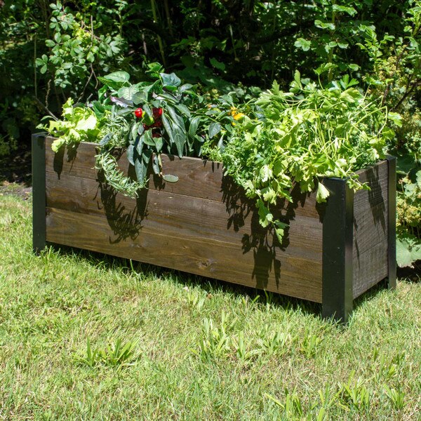 Grapevine FSC Recycled Wood Low-Profile Planter, Rectangular, 37IN x 12 ...